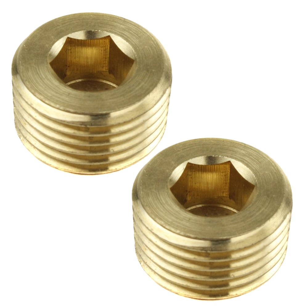 1/2" Brass Male NPT Counter Sunk Head Plug Internal Hex Socket 50136 2-Pack - Walmart.com