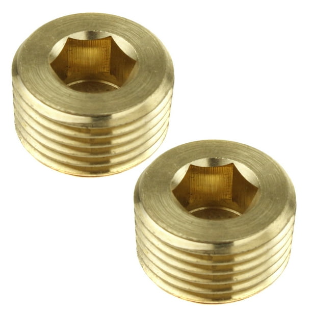 1/2" Brass Male NPT Counter Sunk Head Plug Internal Hex Socket 50136 2 ...