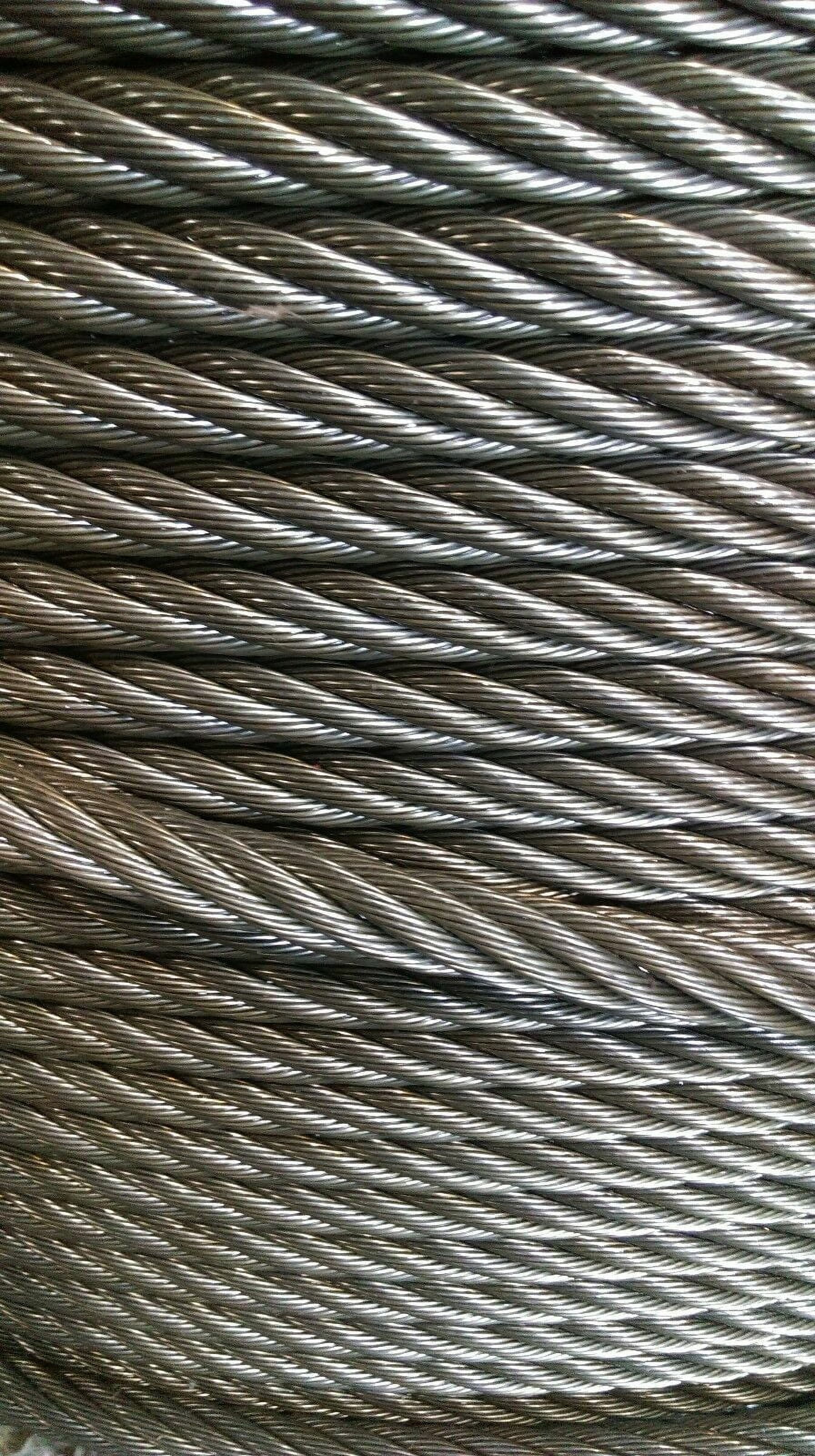 1/2" Bright Wire Rope Steel Cable IWRC 6x26 (100 Feet) - Walmart.com