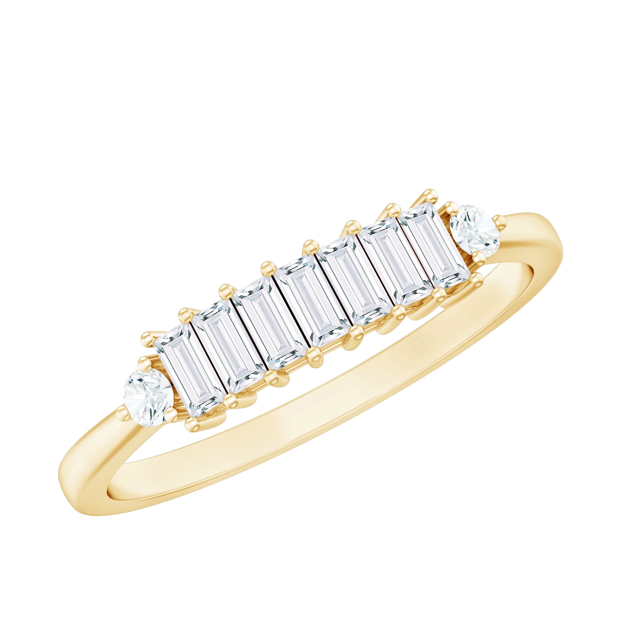 Rosec Jewels 1/2 CT Baguette Cut Moissanite Anniversary Band, 14K ...