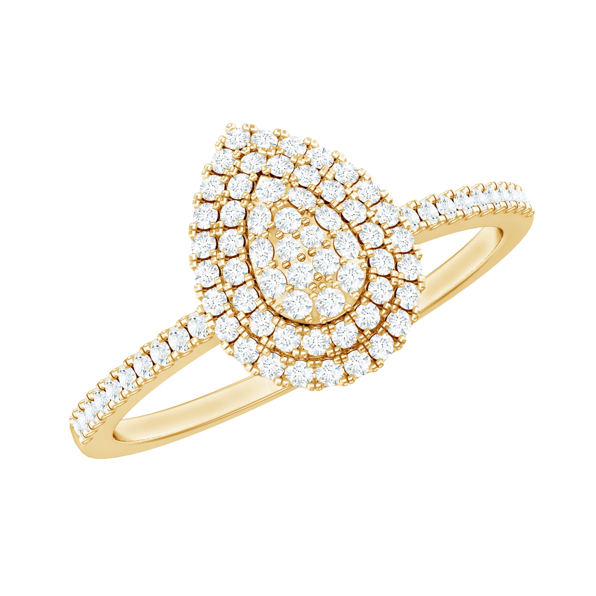 Rosec Jewels Diamond Pear Shape Cluster Ring, Unique Engagement Ring ...