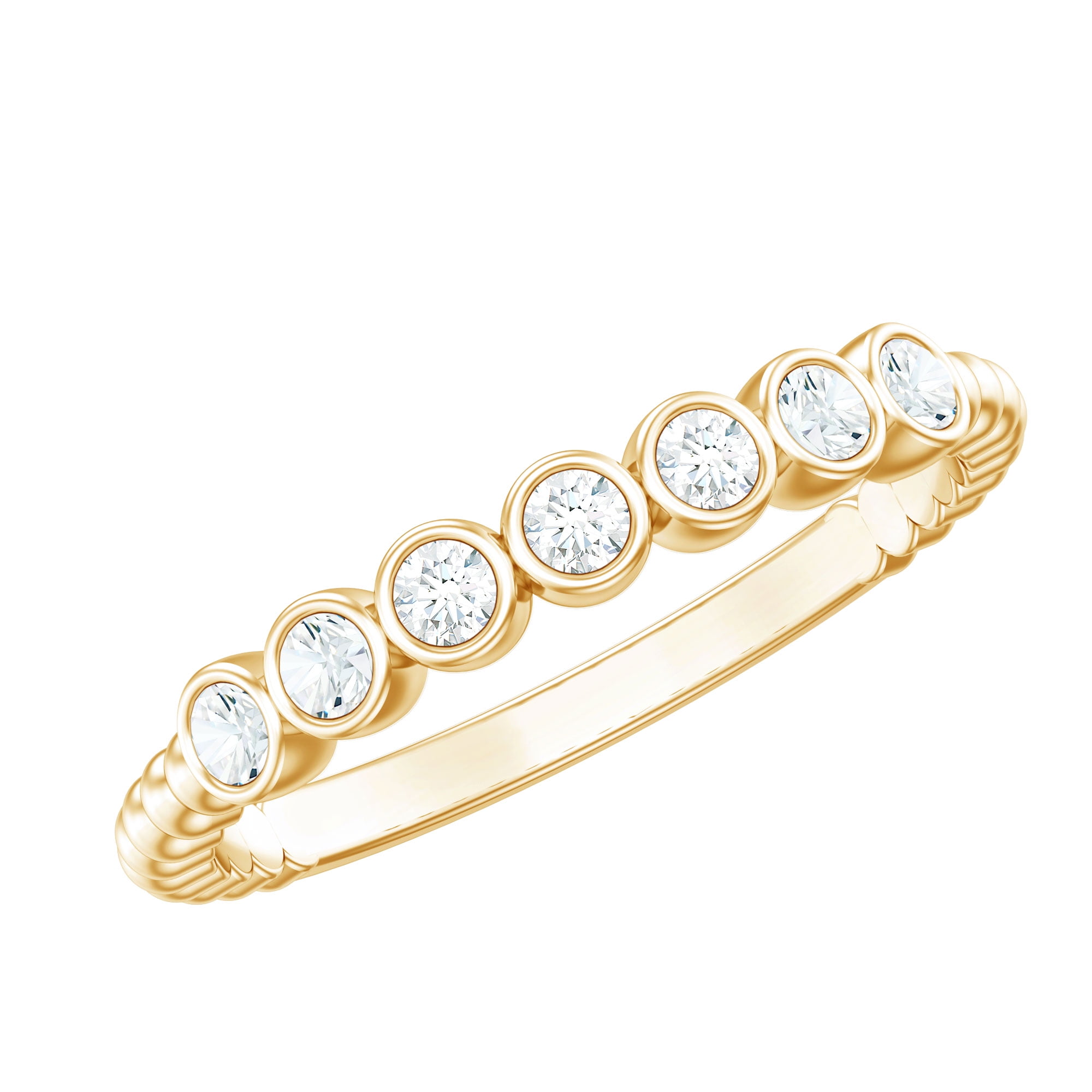 Rosec Jewels Natural Diamond Seven Stone Stackable Ring for Women ...