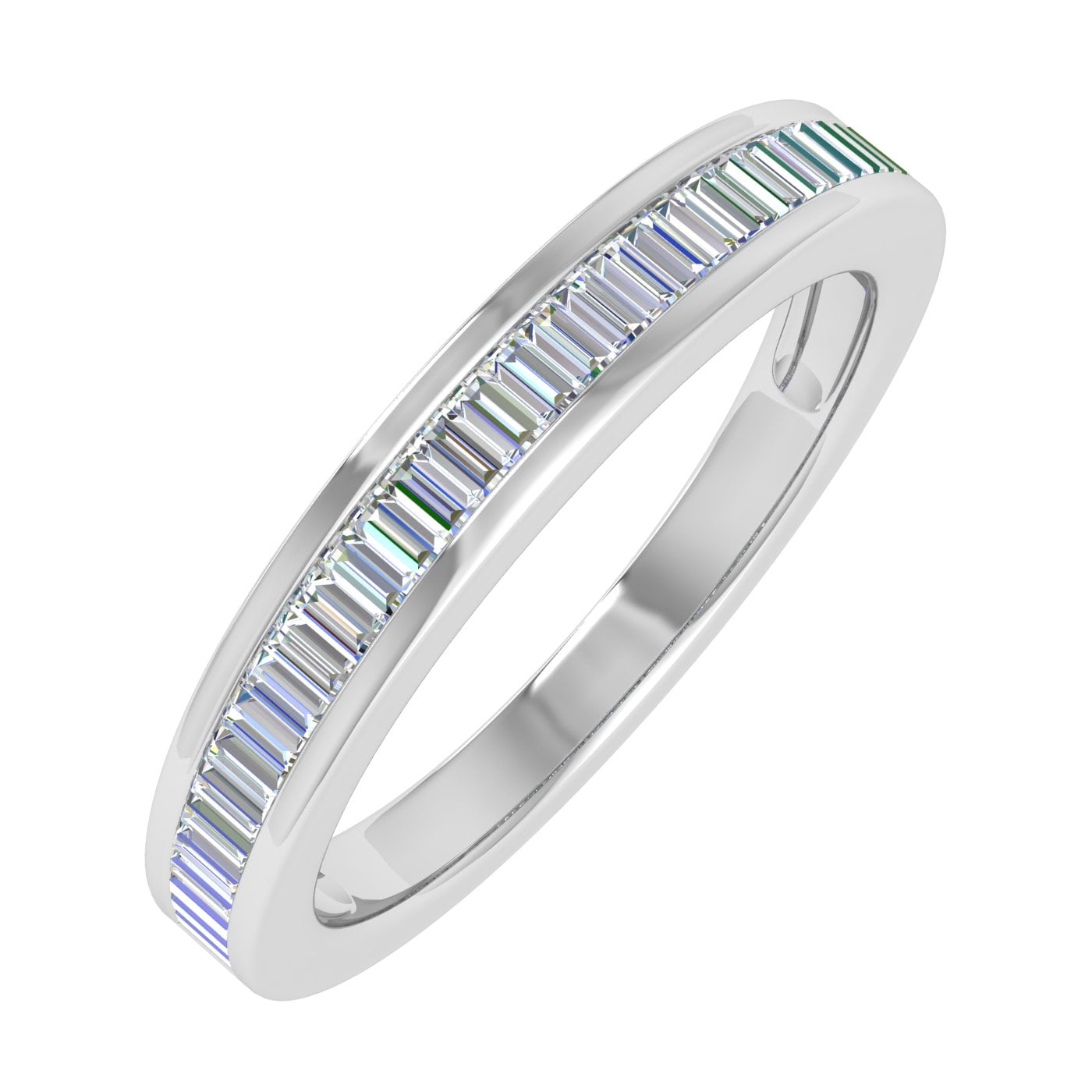 1/2 Carat Channel Set Baguette Shape Diamond Wedding Band Ring in 10K ...