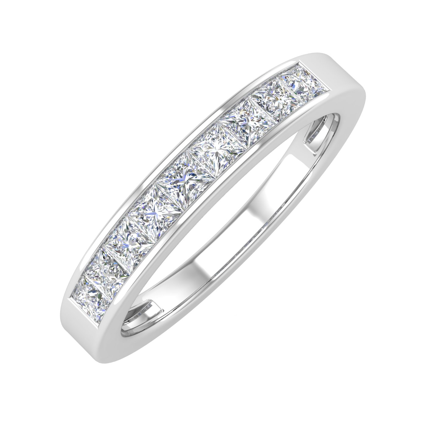 Natural 1.85Ct Princess Cut Diamond Classic Channel Set Women's ...