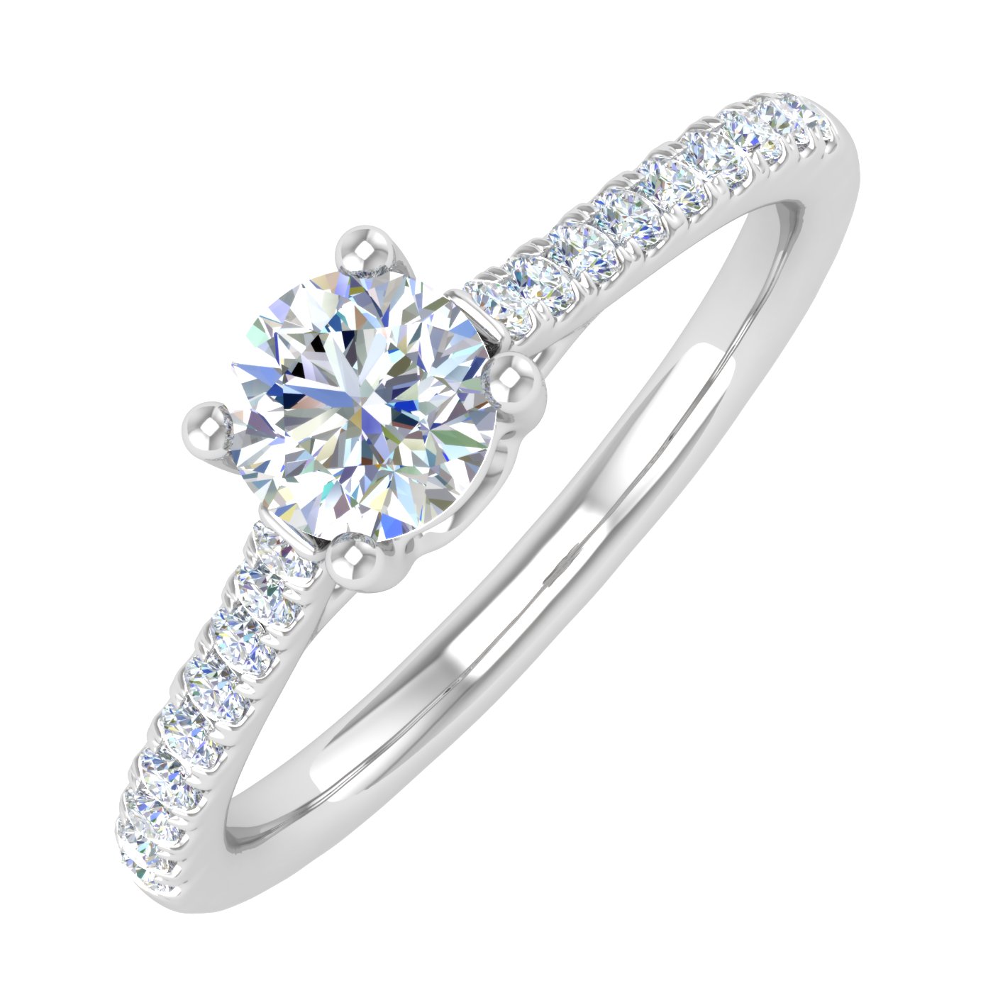 1/2 Carat T.W. Diamond Solitaire 14kt White Gold Engagement Ring ...