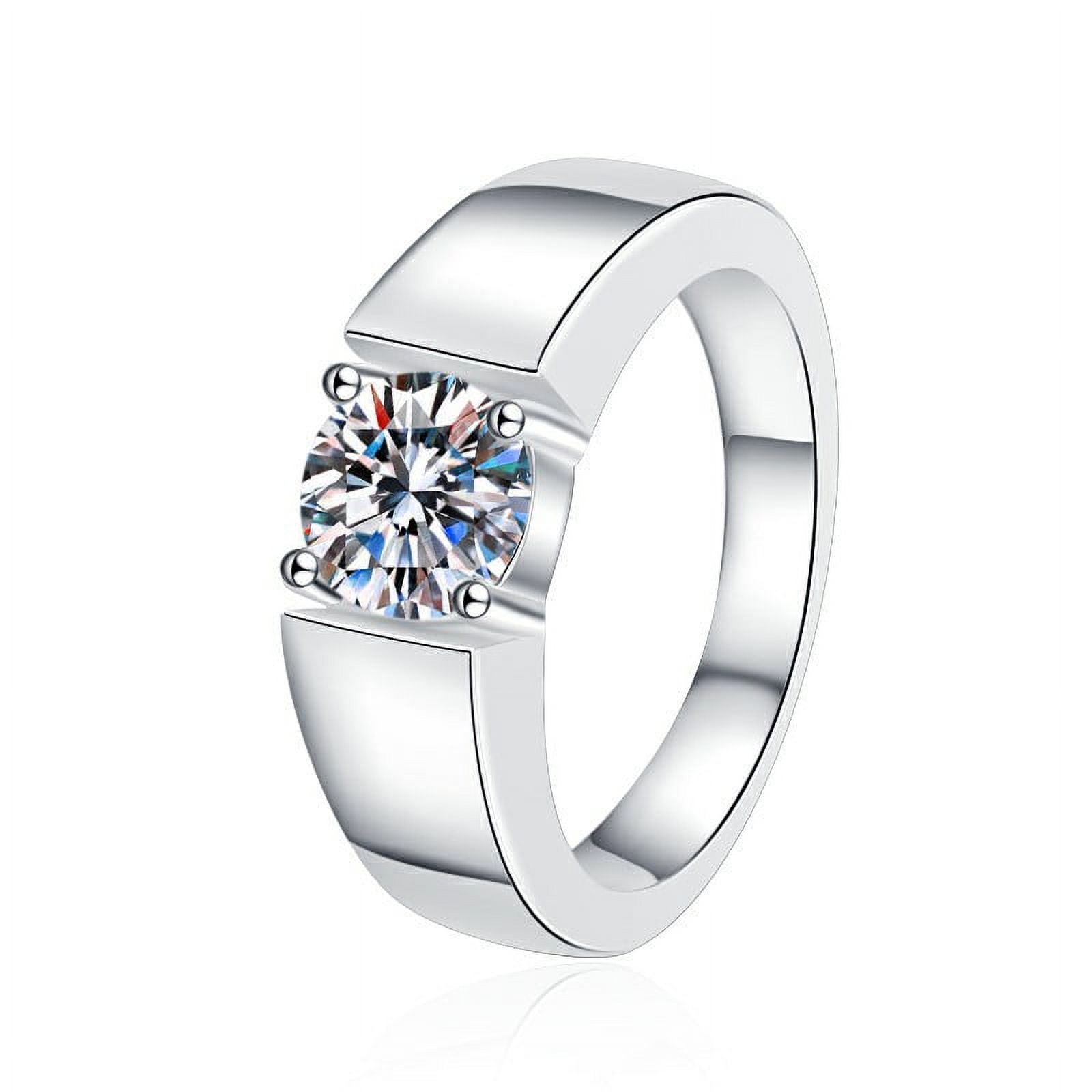 1/2 Carat Moissanite Rings for Men Engagement Ring Mens Diamond Wedding ...