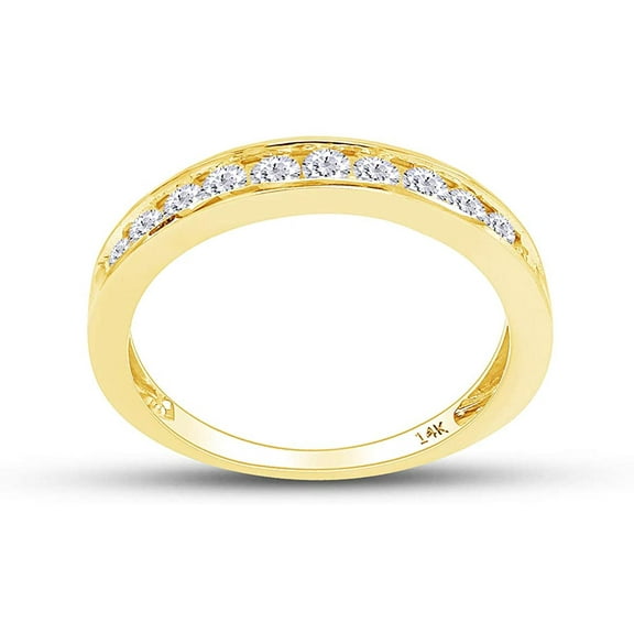 AFFY White Natural Diamond Accent Men Engagement Ring 14k Solid Yellow ...