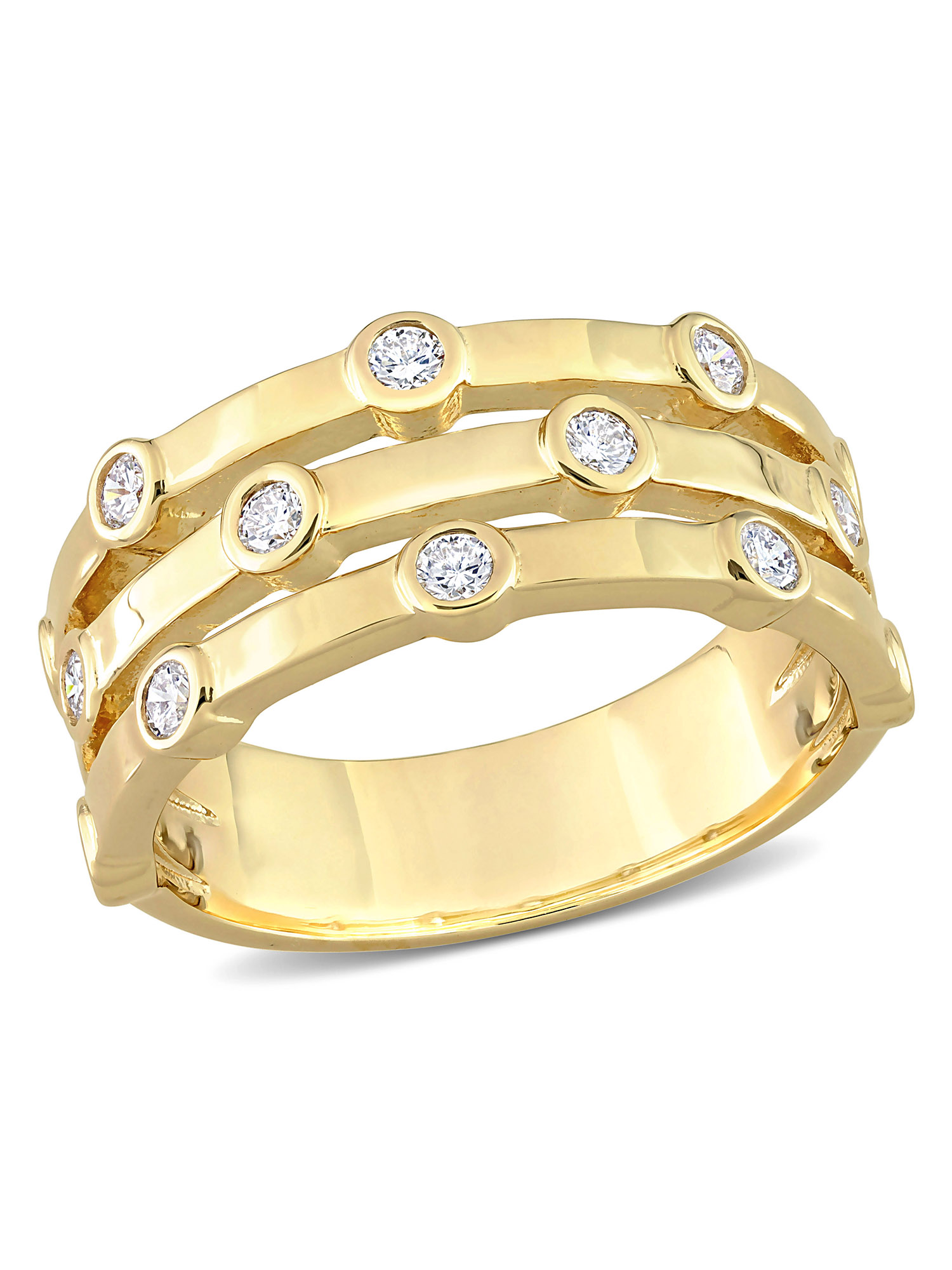 Sterling Silver Stackable Expressions Gold-plated Oval Ring - Size 9 ...