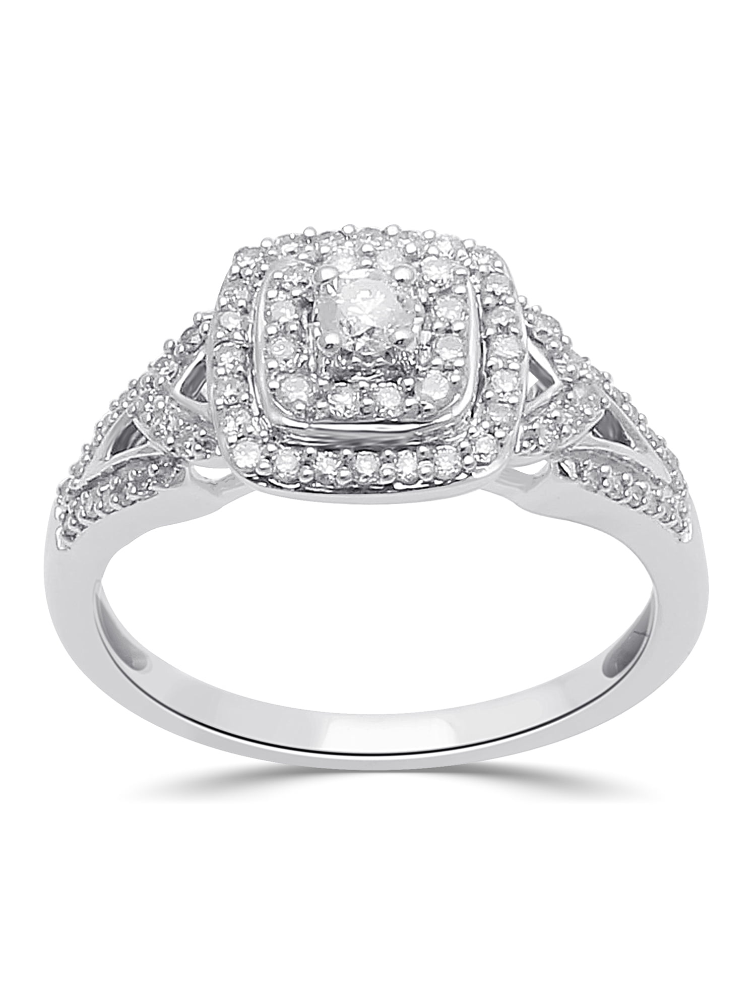 1/2 Carat T.W. Diamond Sterling Silver Anniversary Ring - Walmart.com
