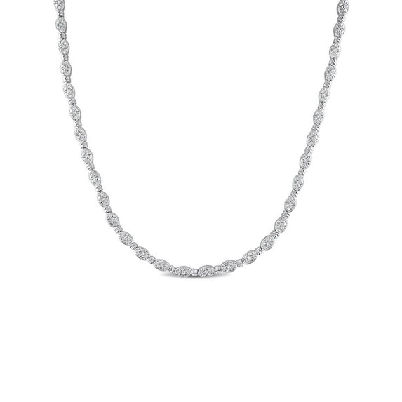 Everly Women's Diamond Sterling Silver Tennis Necklace - Walmart.com