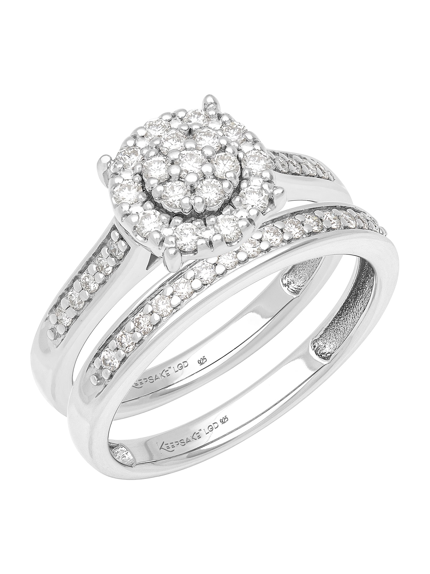 1/2 Carat TW Lab-Grown Diamond Sterling Silver Women's "Stellar" Bridal ...