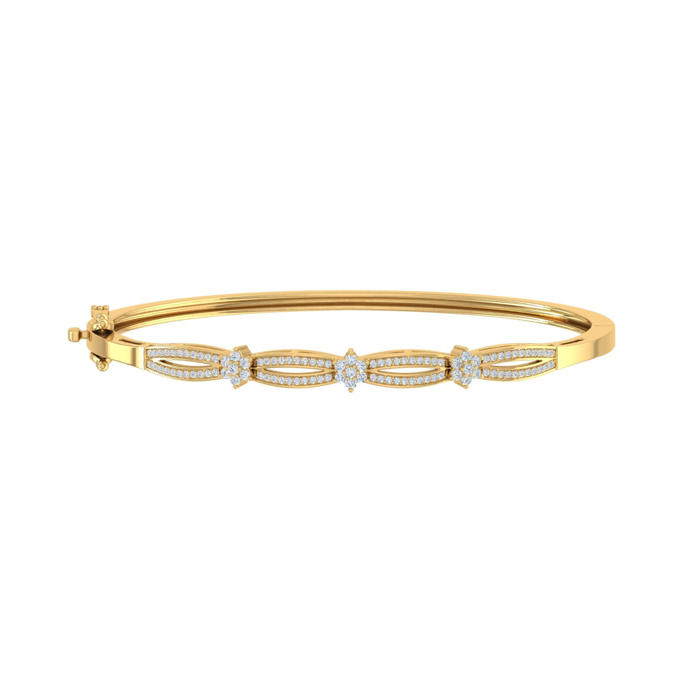 1/2 Carat Twisted Diamond Bangle Bracelet in 10K Yellow Gold - Walmart.com