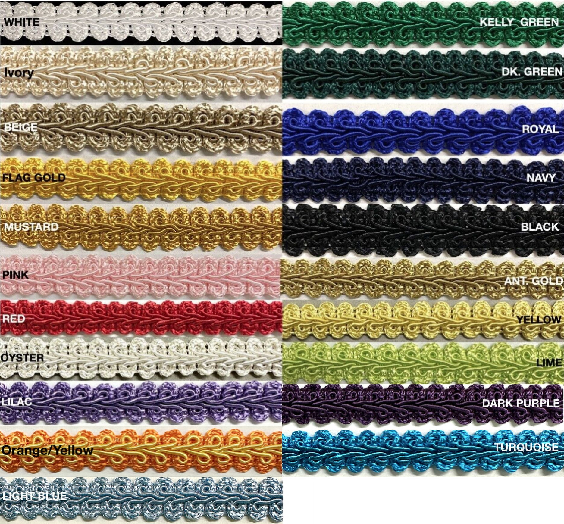 1/2" Chinese French Braid Gimp Trimming - 8 Continuous Yards! - Walmart.com