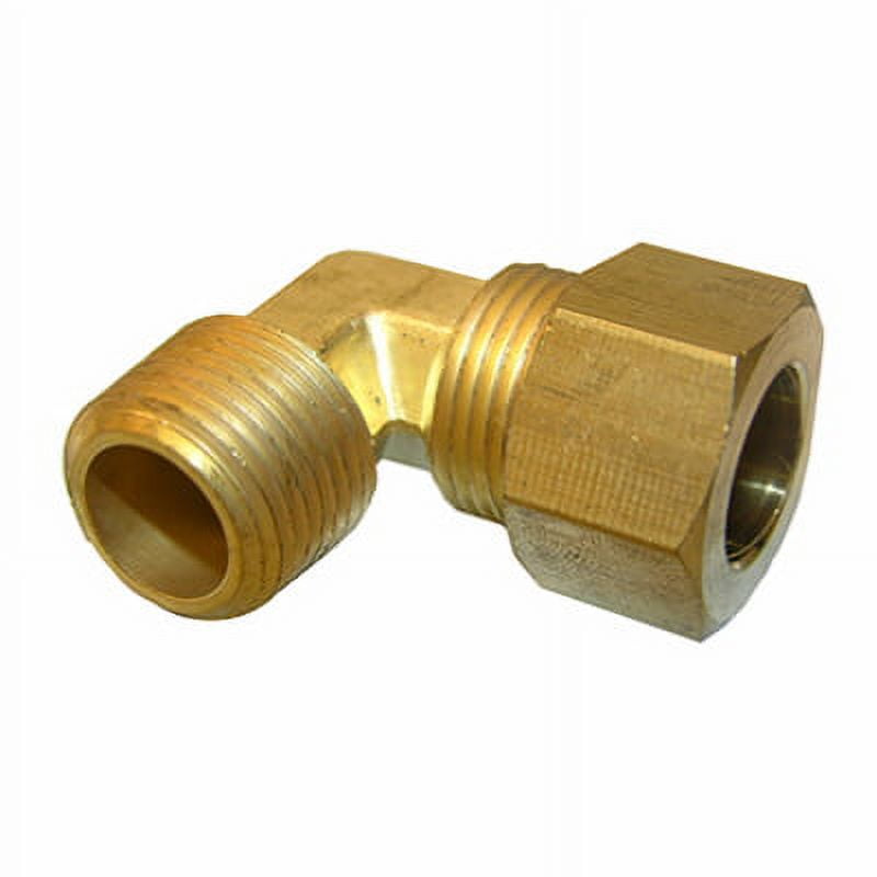 1/2" Compression x 3/8" Male Pipe Thread Brass Elbow Carded., Each - Walmart.com