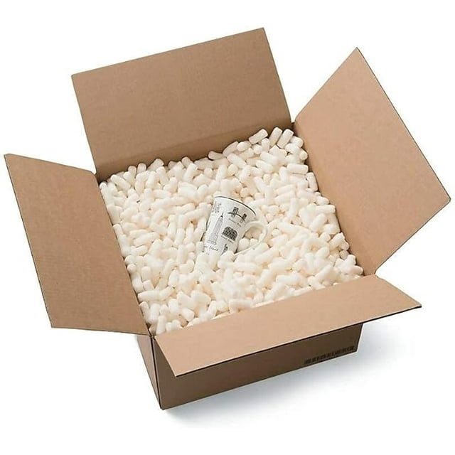 1/2 Cu Ft White Bio Tube Recycled Anti Static Packing Peanuts Popcorn ...
