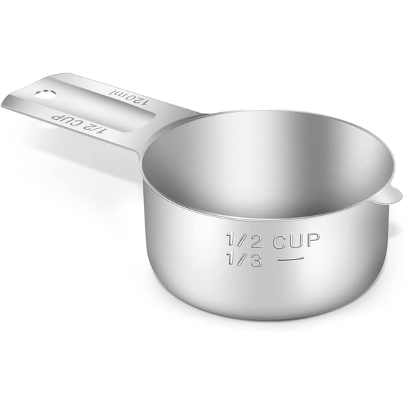 1/2 Cup (120 ml | 120 cc | 4 oz) Measuring Cup, Stainless Steel ...