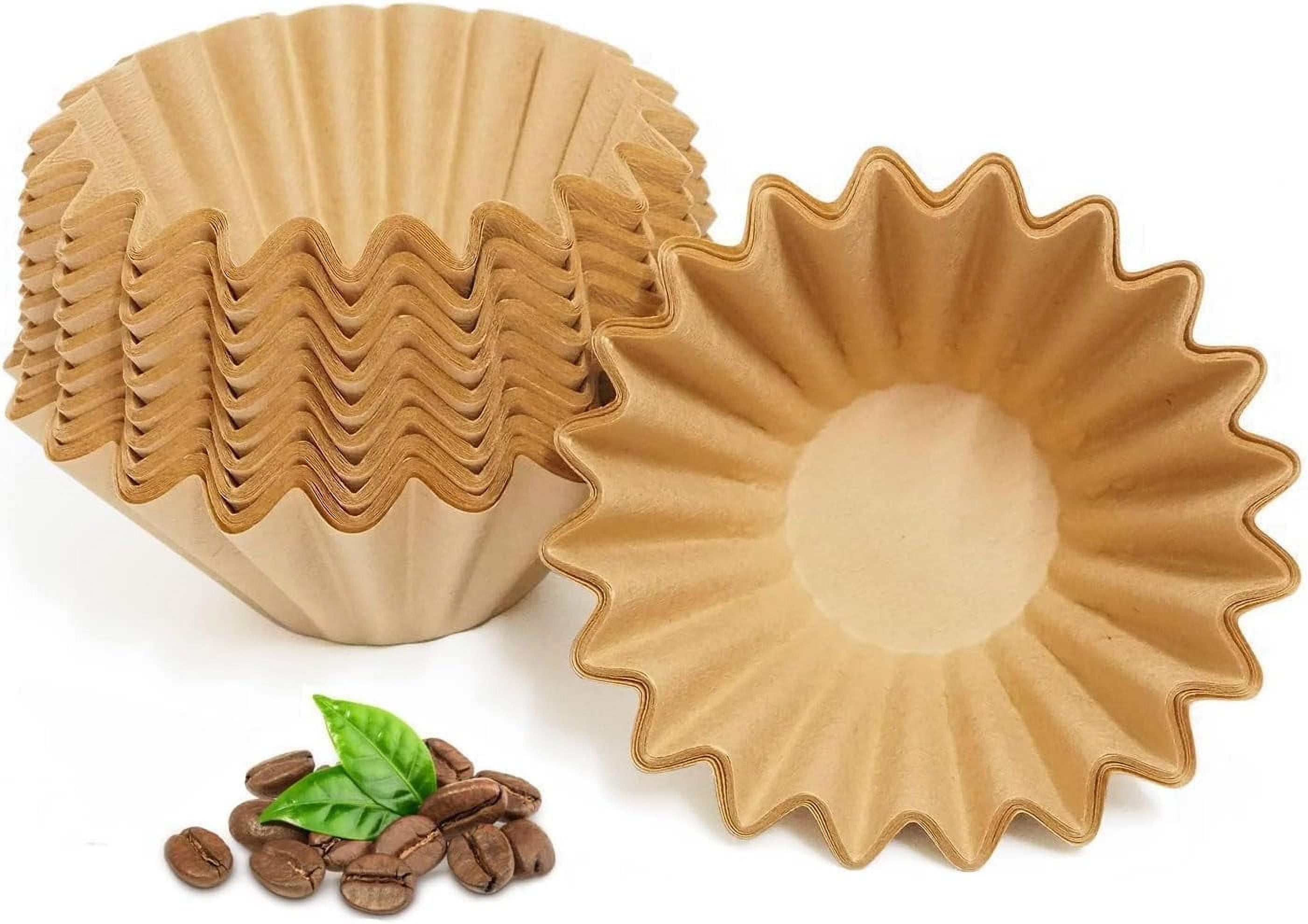 1-2 Cup Brown Coffee Filters, 100 Count Unbleached Basket Coffee Filter ...