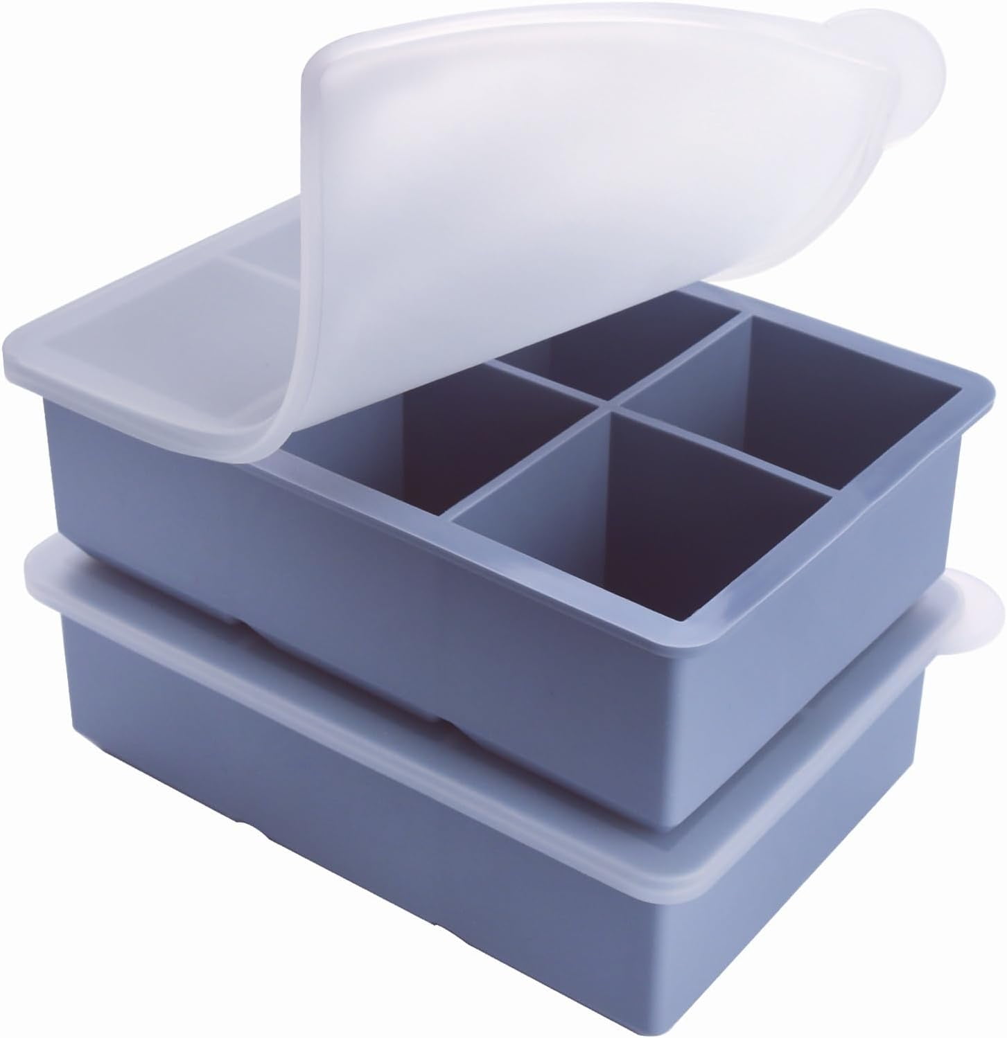 1/2 Cup Silicone Freezer Tray With Lid - Silicone Freezer Molds 2-Pack ...