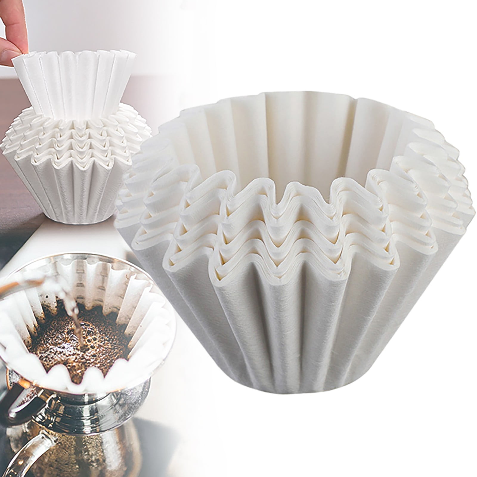 1-2 Cup Small Coffee Filters,100 Count Disposable Basket Coffee Filter ...