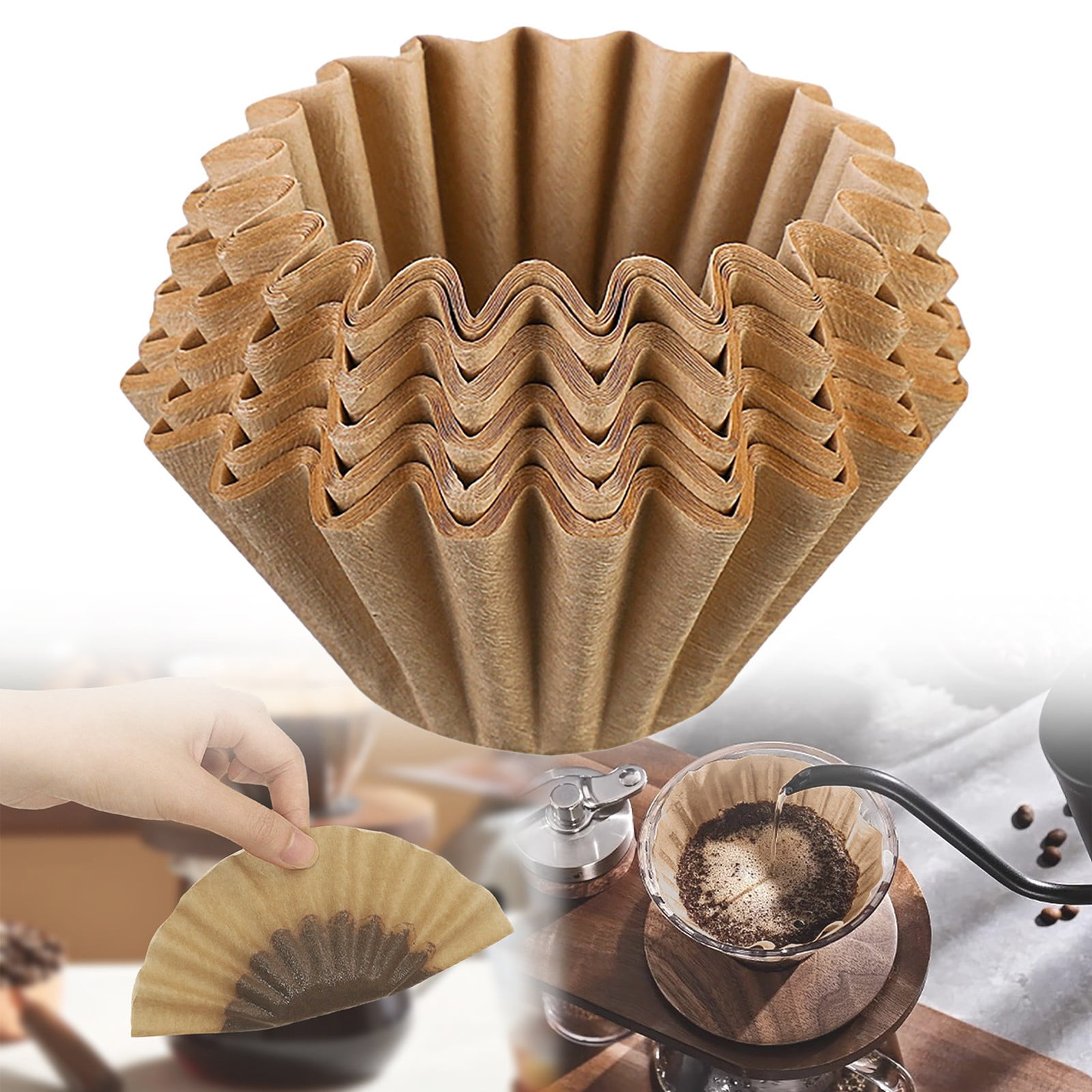 1-2 Cup Small Coffee Filters,100 Count Disposable Basket Coffee Filter ...