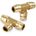 1/2" DOT Brass Air Brake Line Fittings Tee Union Air Fittings, 1/2Inch ...