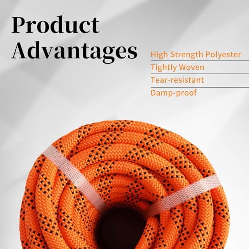 1/2 in Double Braid Polyester Arborist Rigging Rope 100 FT Tree Ropes ...