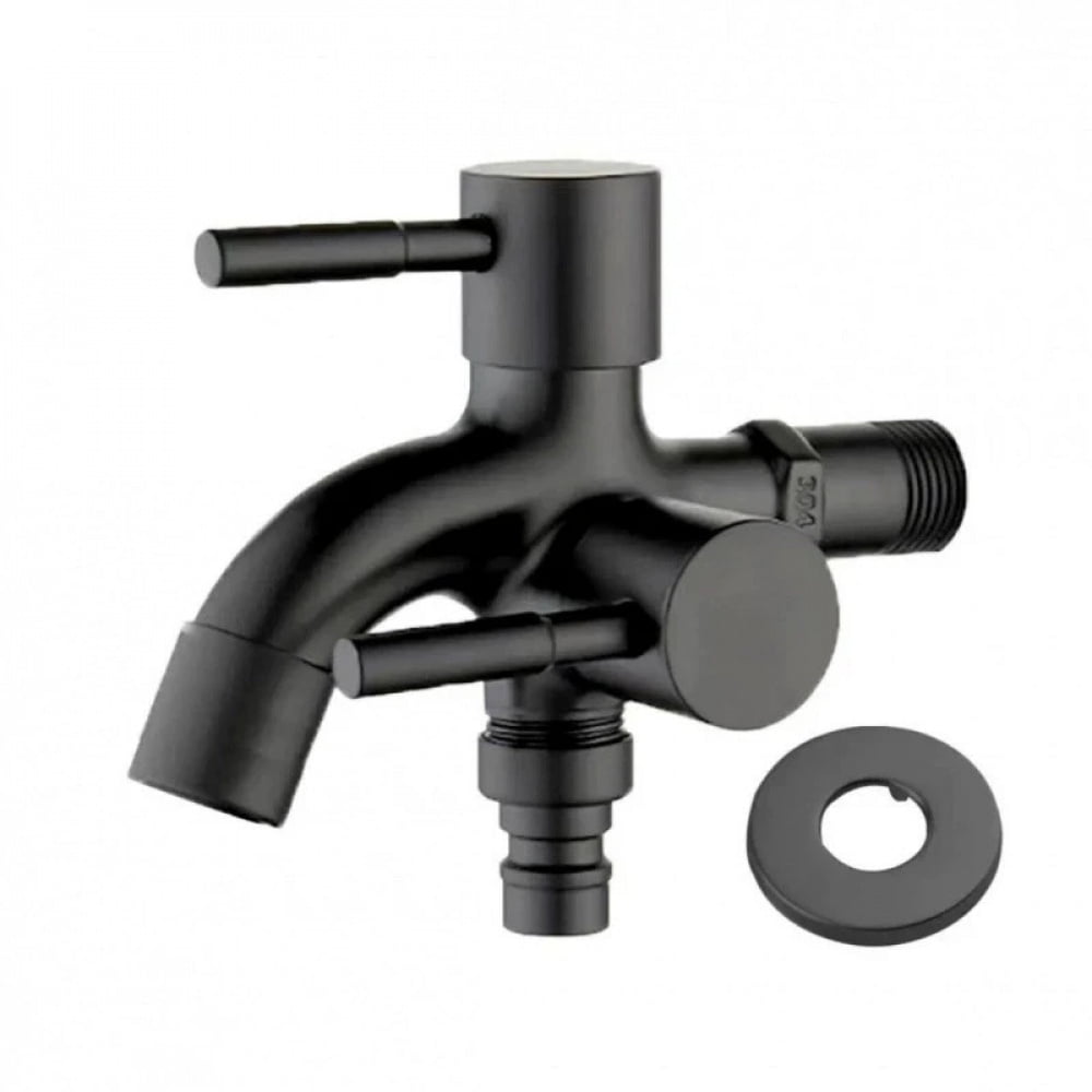 1/2" Double Outlet Faucet for Washing Machine Dual Control Water Tap ...