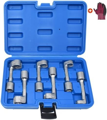 1/2" Dr Injection Line Socket Wrench Set, 6pc 12pt Diesel Fuel Line ...