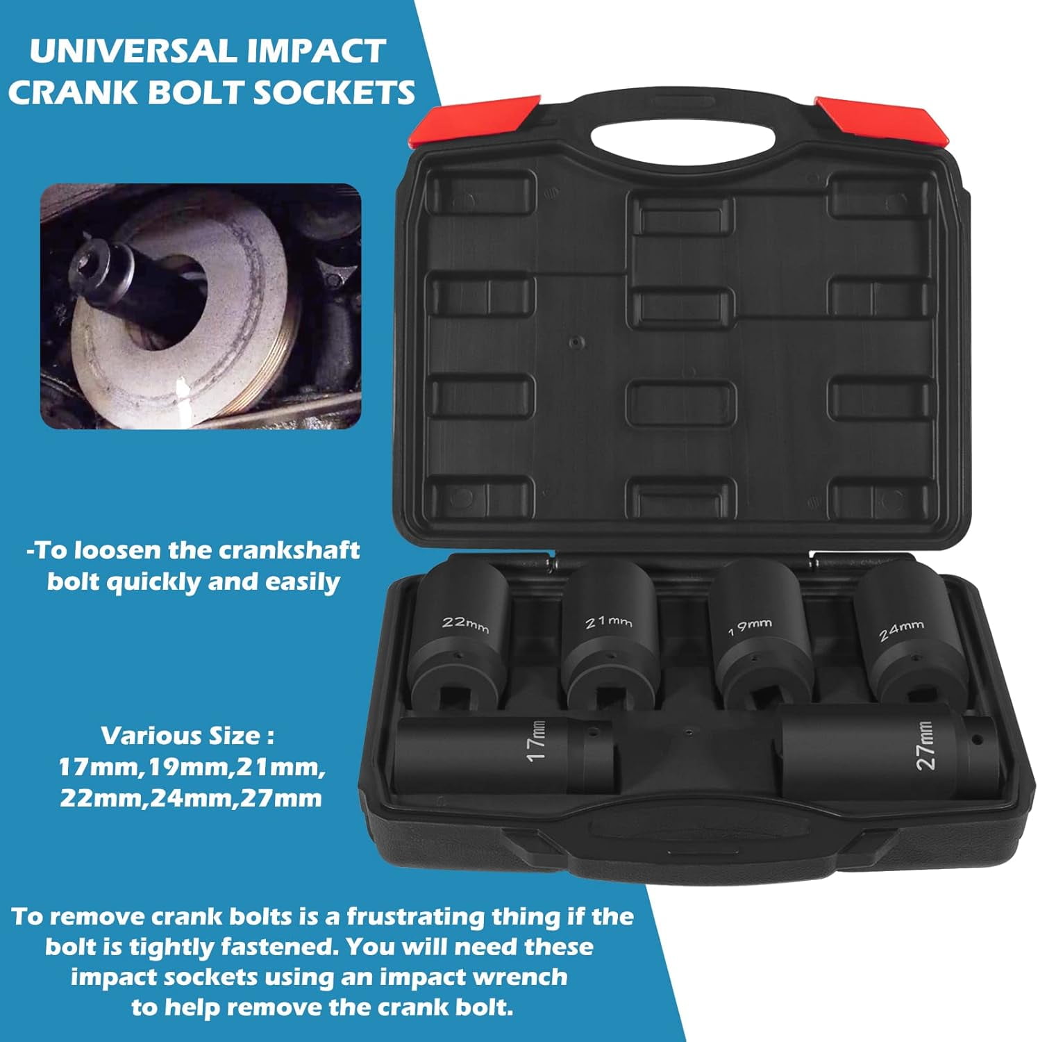 1/2" Drive Crank Bolt Socket Set - Walmart.com