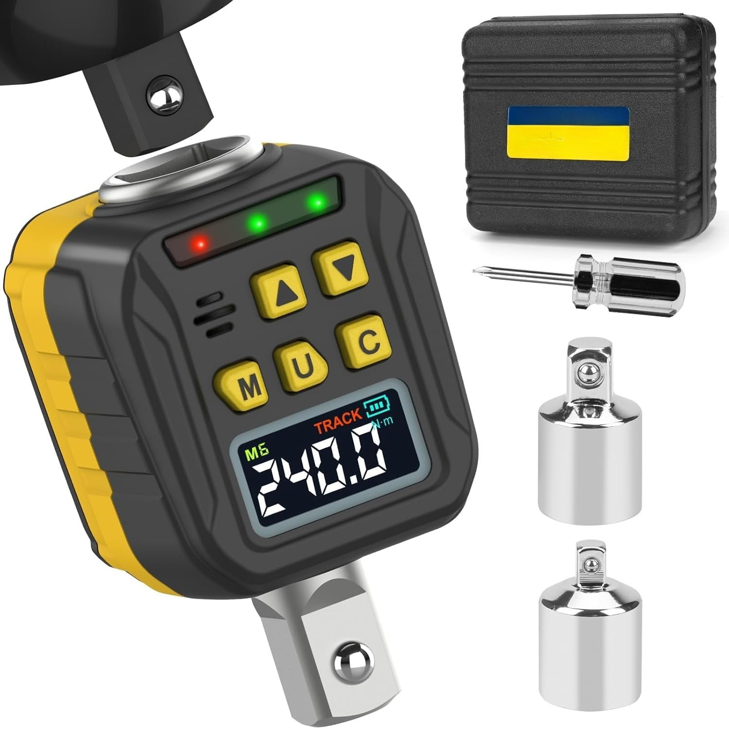 1/2" Drive Digital Torque Adapter, 12.5-250Ft-lb/17-340 Nm, Color LCD ...
