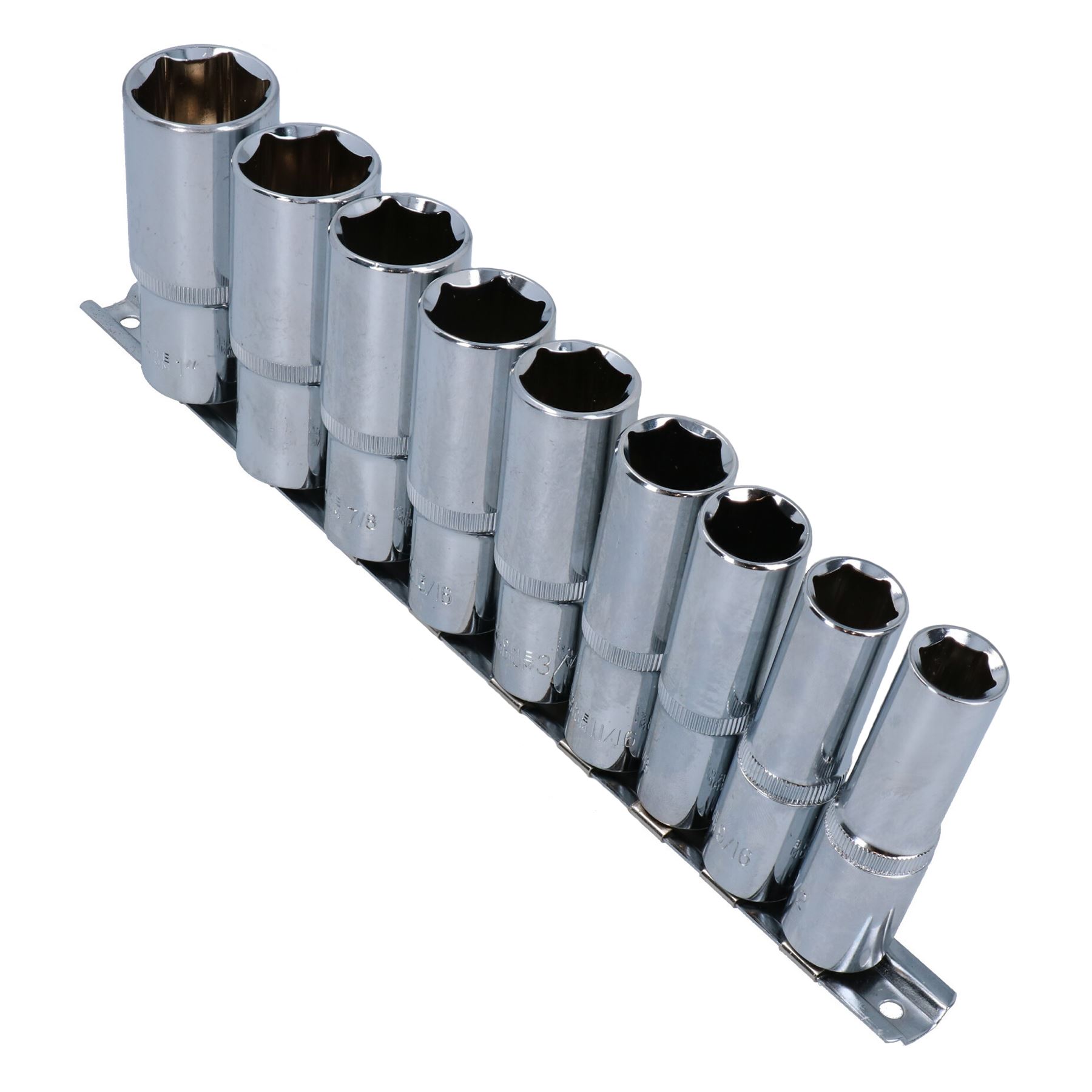1/2" Drive Double Deep Imperial SAE AF 6 Sided Sockets 1/2" - 1" 10pc ...