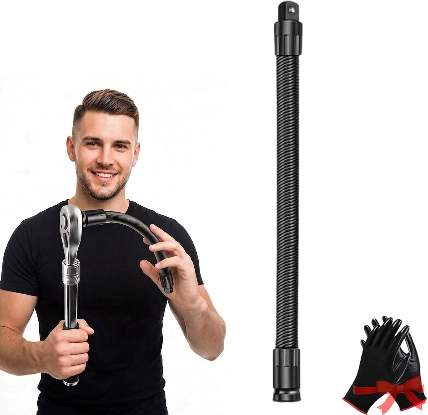 1/2" Drive Flexible Extension Bar Set, 360° Flex Shaft for Impact ...