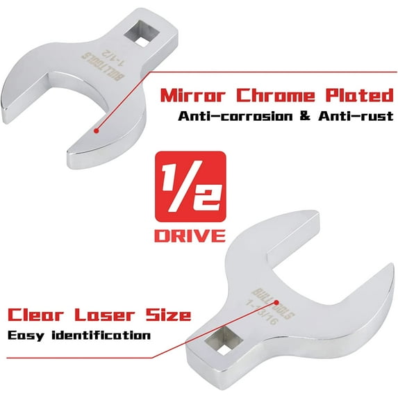 1/2" Drive Jumbo Crowfoot Wrench Set, 14-Piece SAE Crows Foot Wrench ...