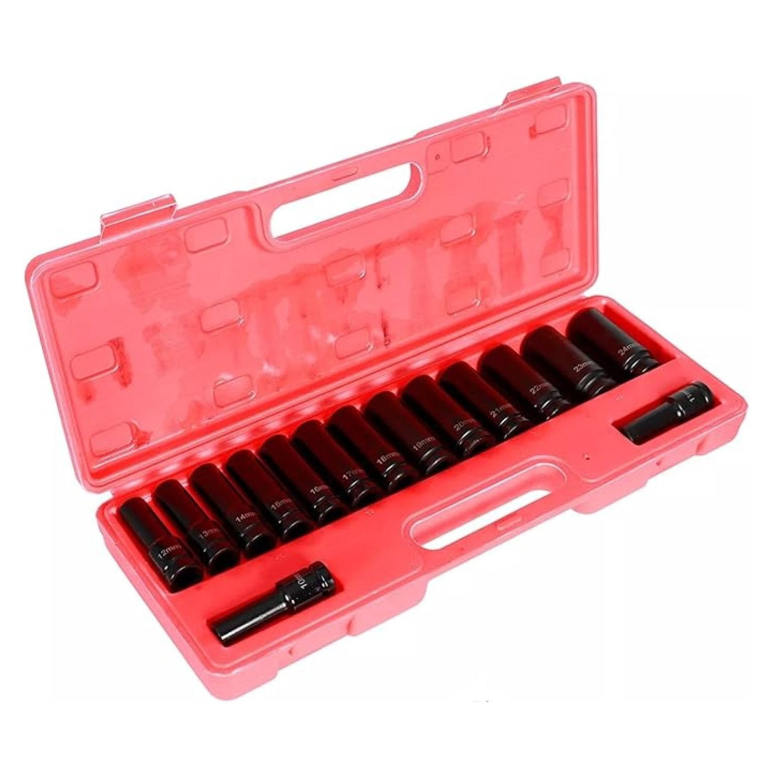 1/2 Drive Metric Impact Socket Set 15 Piece - 10-24mm, 6 Point Deep ...