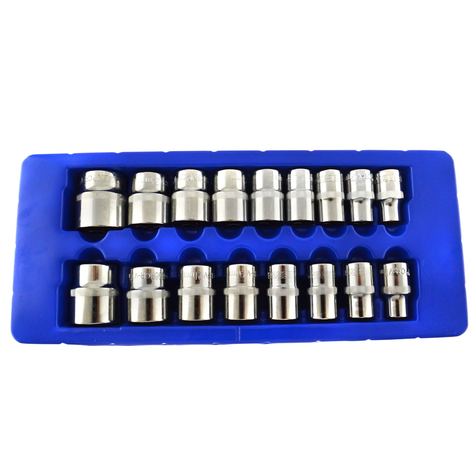 1/2" Drive Shallow Metric MM Sockets Single Hex 6 Sided 10mm - 30mm 17pc - Walmart.com