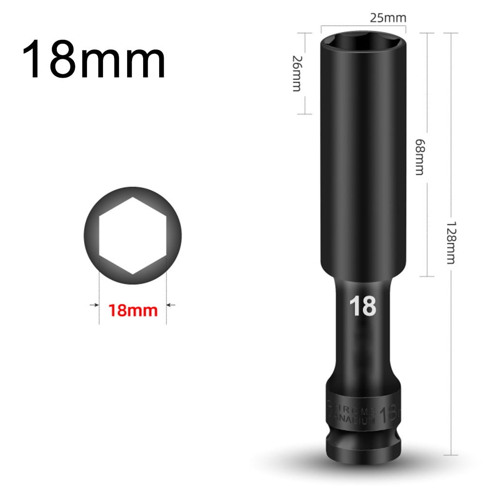 1/2 Drive Socket Impact Wrench Hex Socket Head 18mm Adapter Spanner ...
