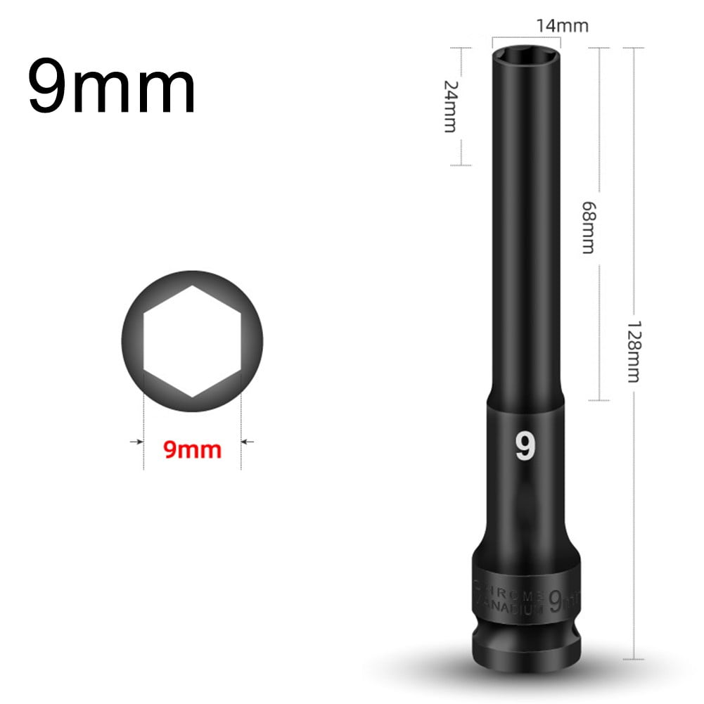 1/2 Drive Socket Impact Wrench Hex Socket Head 9mm Adapter Spanner ...