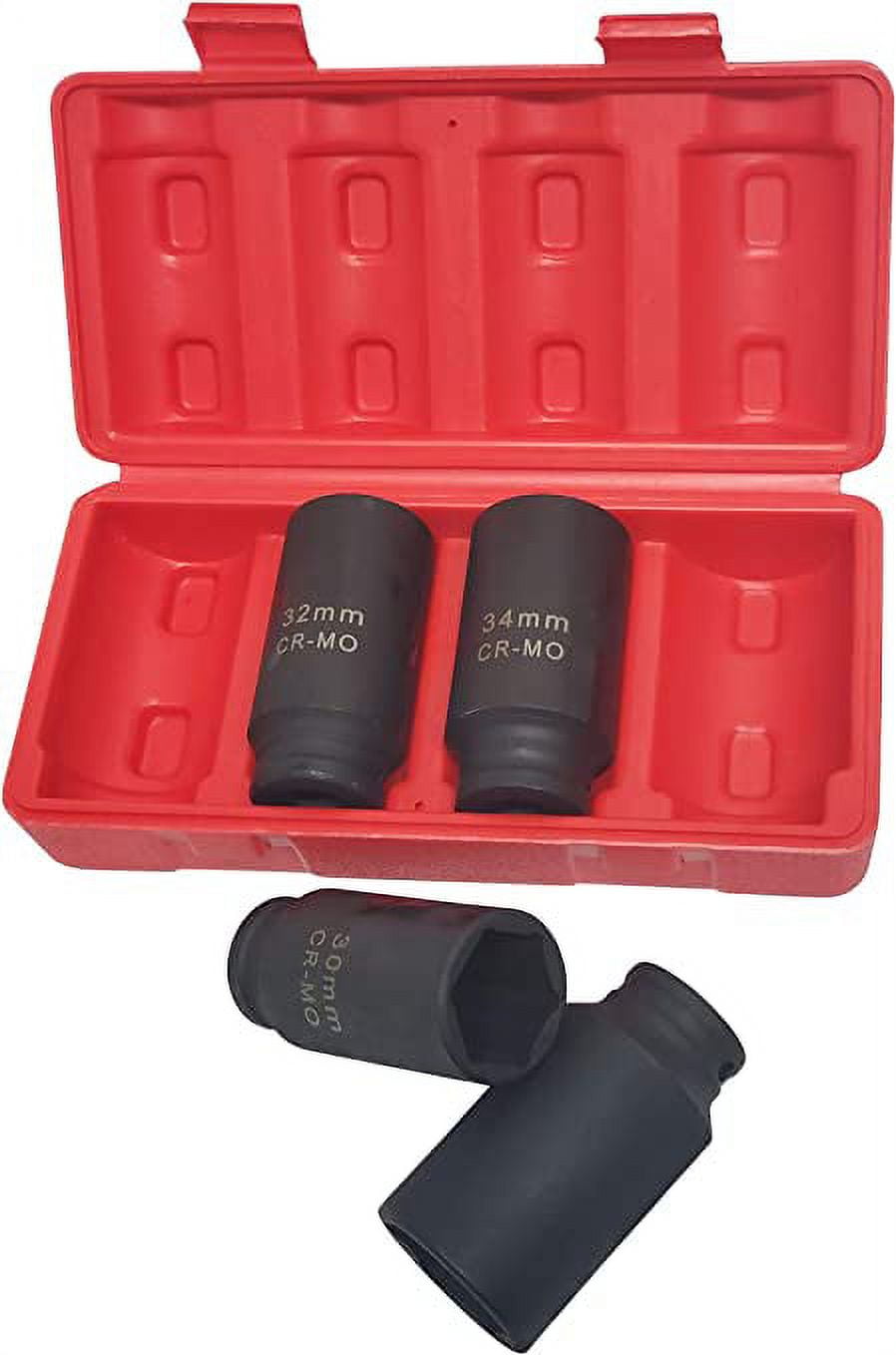 1/2" Drive Spindle Axle Nut Deep Socket Set (Metric) (6-POINT ...