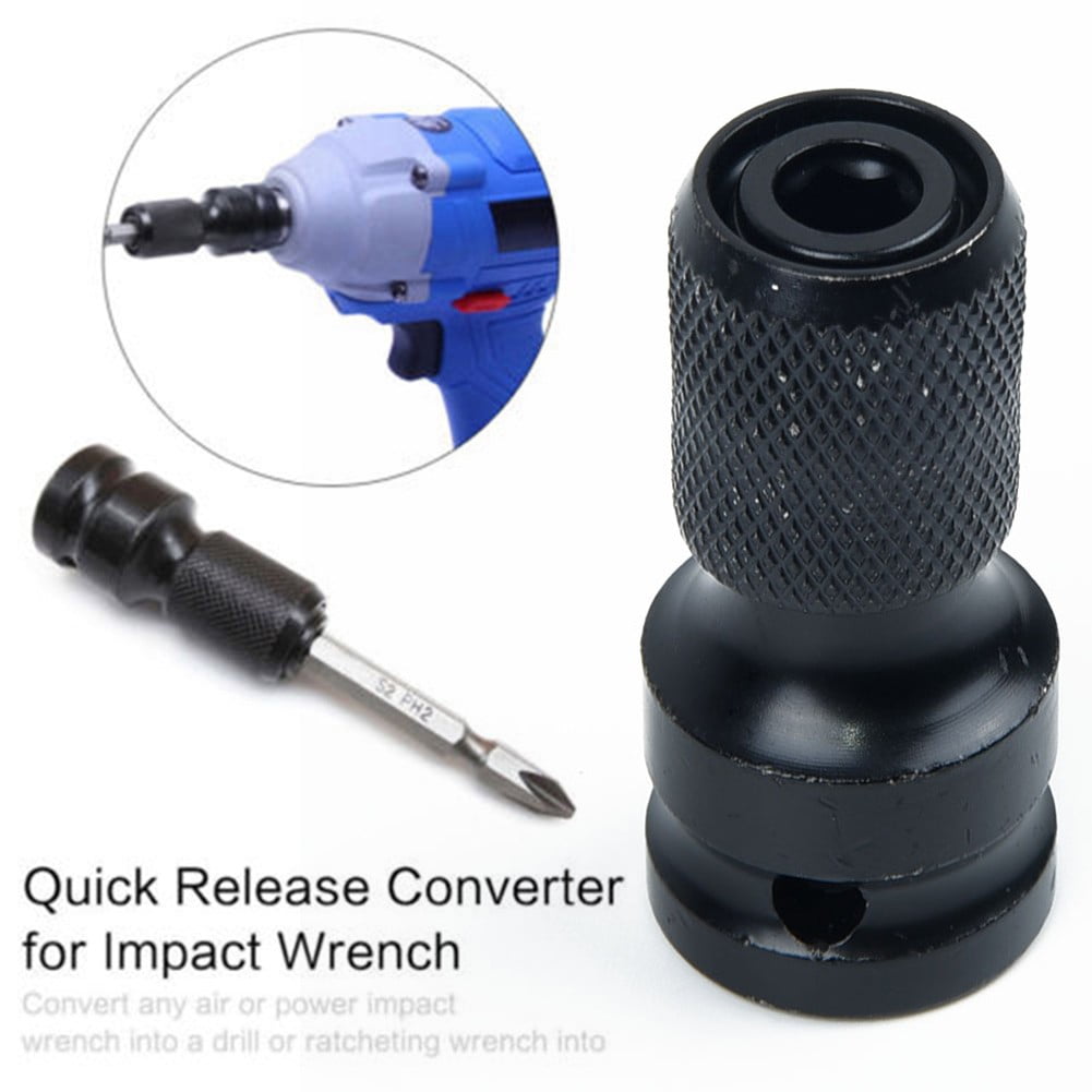 1/2’’ Drive to 1/4’’ Hex Drill Chuck Converter Socket Adapter for ...