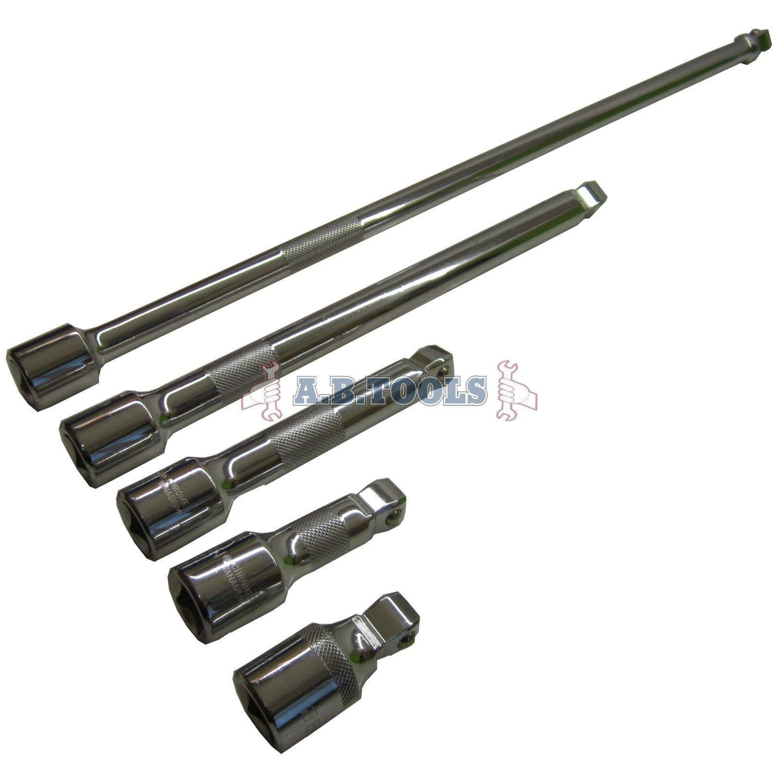1/2" Drive Wobble Socket Ratchet Extension Bar Set 50mm - 450mm 5pc Set ...