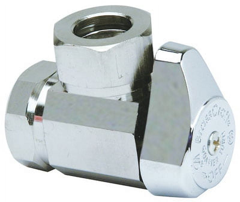 1/2" Female Iron Pipe x 7/16" & 1/2" Slip Joint Chrome Angle Valve ...