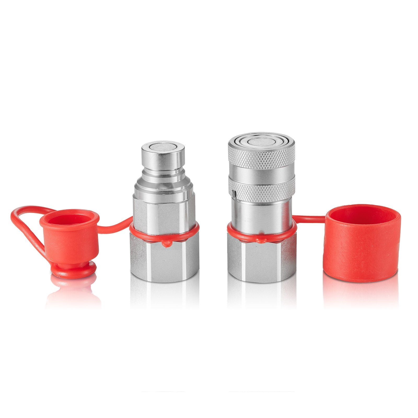 1/2" Flat Face Hydraulic Couplers, 3/4 SAE Skid Steer Hydraulic Quick ...
