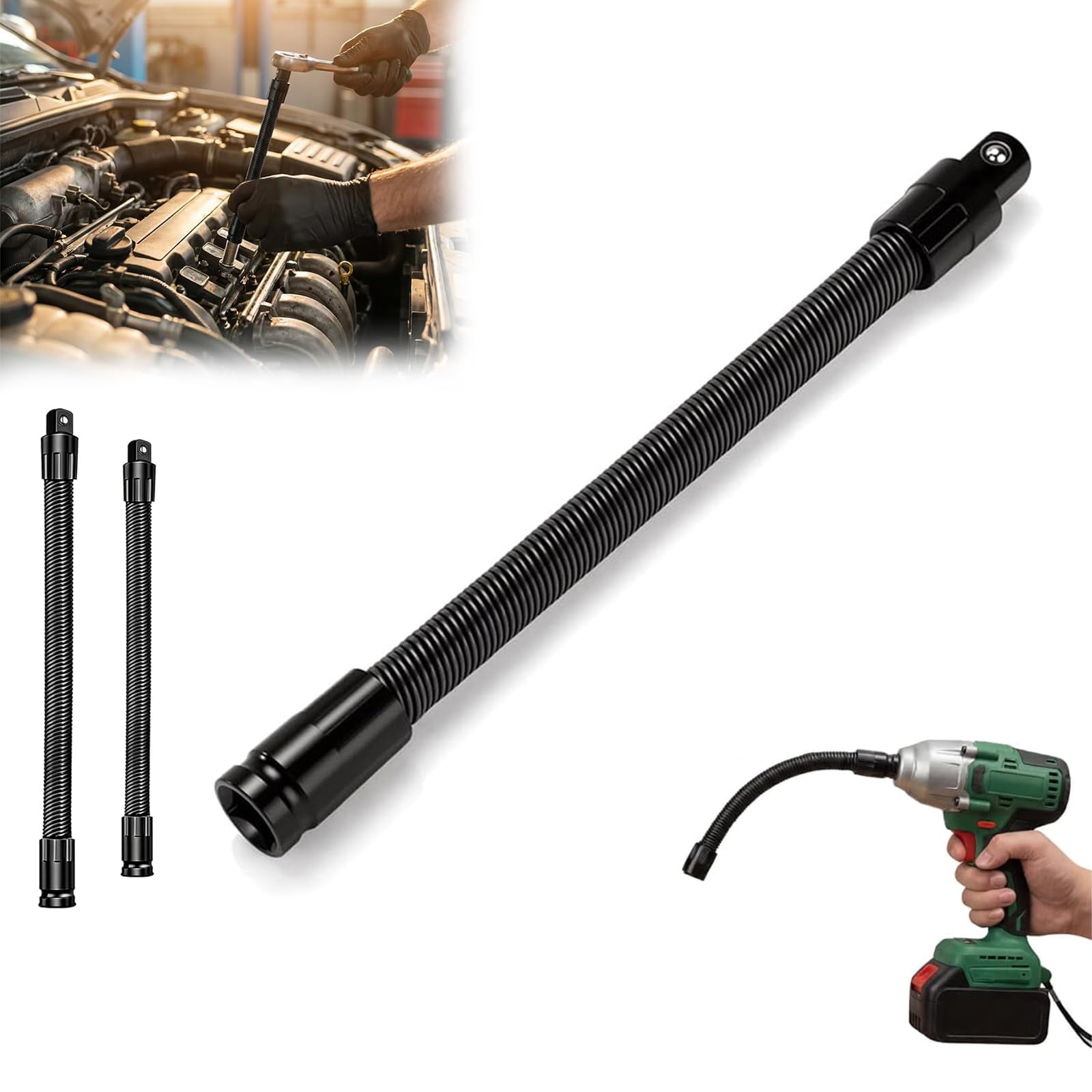 1/2" Flexible Shaft Extension – Portable Electric Wrench Connecting Rod ...