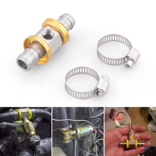 1/2" Fuel Line Fuel Pressure Gauge Sensor T-Fitting Adapter with 1/8-27 ...