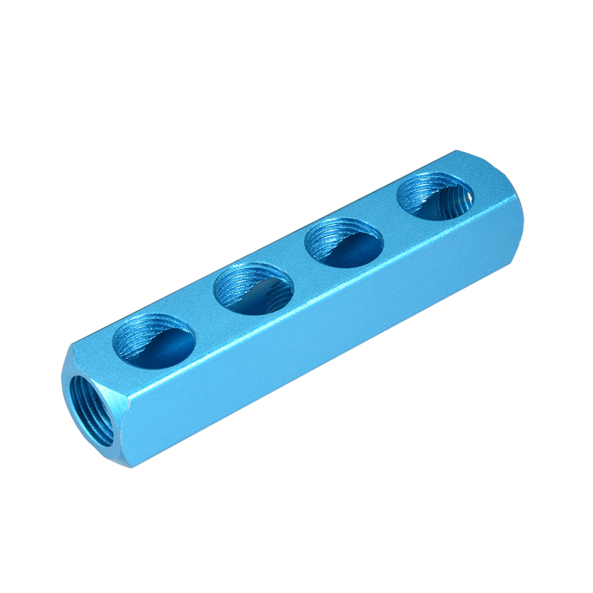 1/2" G Thread Pneumatic 4Way Air Hose Inline Manifold Block Splitter ...