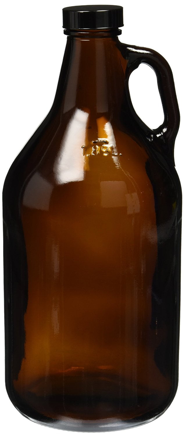 1/2 Gallon Amber Growler With 38 mm Polyseal Lid - Walmart.com