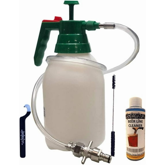 1/2 Gallon Hand Pump Pressurized Beer Line Cleaning Kit With Beer Line ...