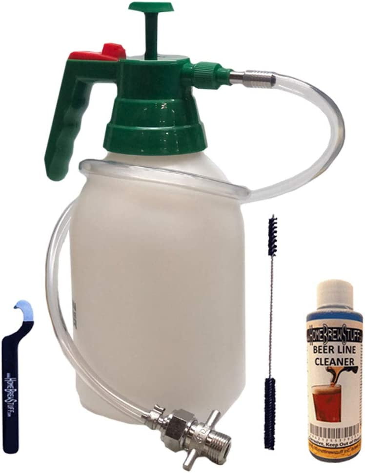 1/2 Gallon Hand Pump Pressurized Beer Line Cleaning Kit With Beer Line ...