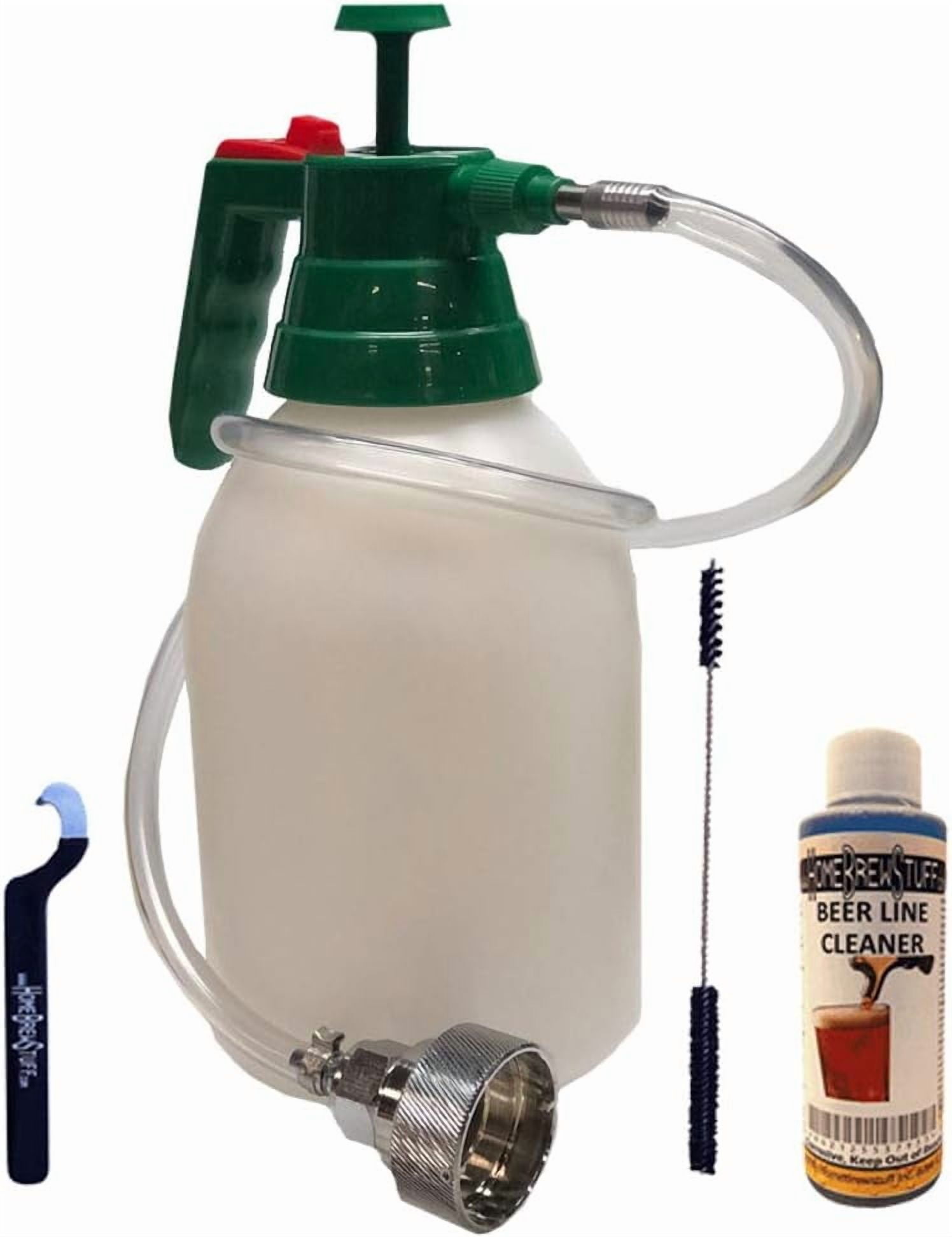 1/2 Gallon Hand Pump Pressurized Beer Line Cleaning Kit With Beer Line ...