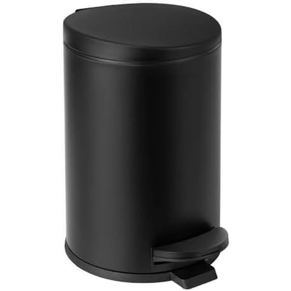 1.2 Gallon Small Black Trash Can, 4.5 Liters Bathroom Garbage Can with ...